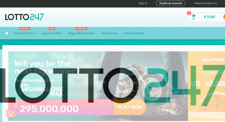 Lotto 247 instructions on how to start playing for a new player